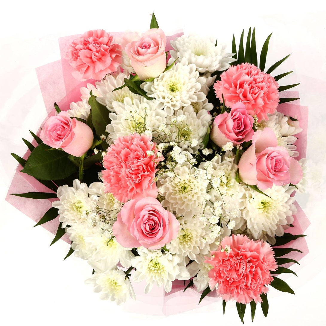 A Pink Snow White Bouquet – Lovely Flora World