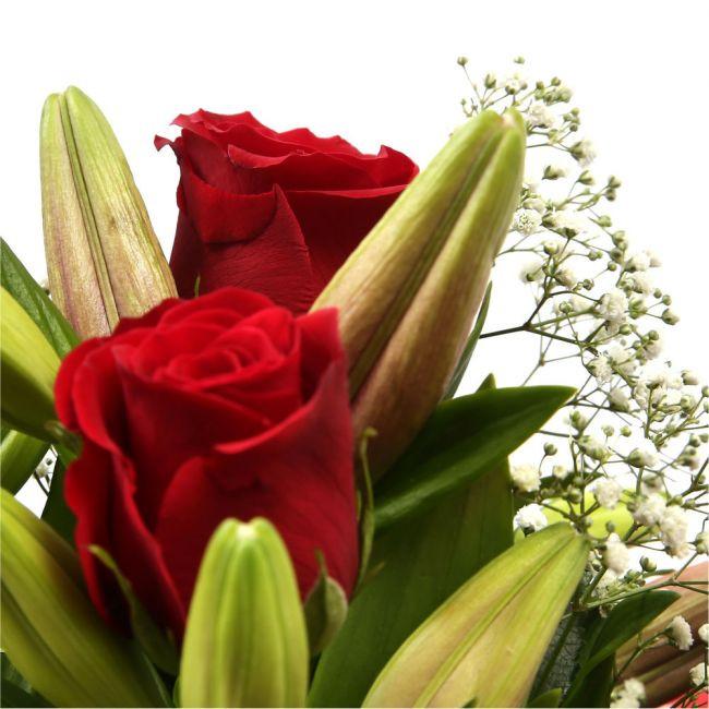 Luxury Princess BouquetRed Roses, Bloom Chrysanthemums, Oriental Lilies ...