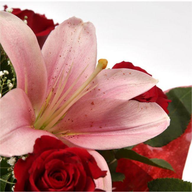 Luxury Princess BouquetRed Roses, Bloom Chrysanthemums, Oriental Lilies ...